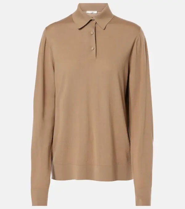 THE ROW Ipanelli Wool Jersey Polo Sweater