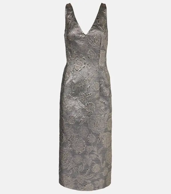TOTÊME Floral Brocade Midi Dress