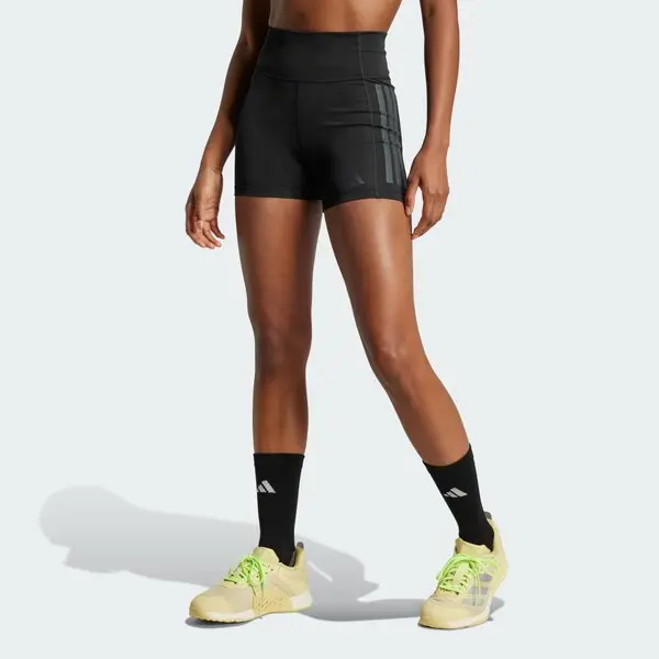 Adidas Optimé 3-stripes 1/4 Short Leggings - Black