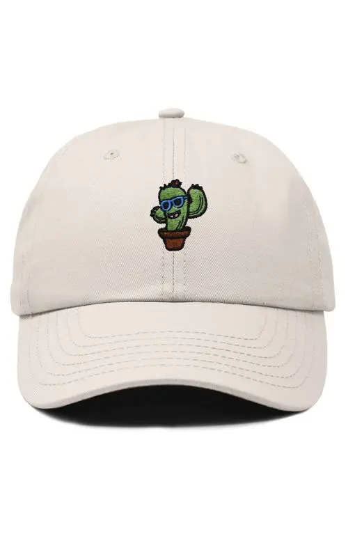 DALIX Cactus Embroidered Cap - Beige