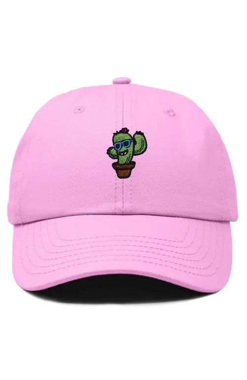 DALIX Cactus Embroidered Cap - Light Pink