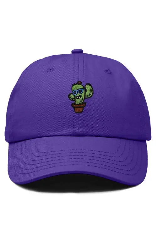 DALIX Cactus Embroidered Cap - Purple