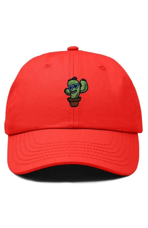 DALIX Cactus Embroidered Cap - Red