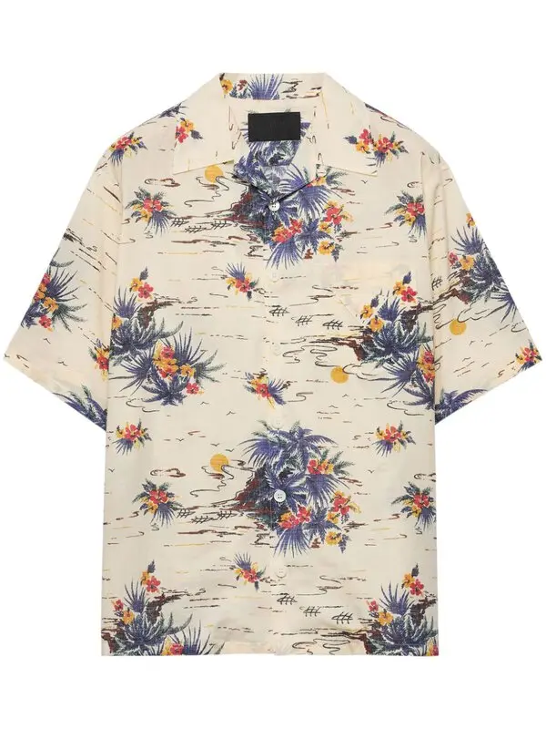 Prada Hawaii Print Bowling Shirt
