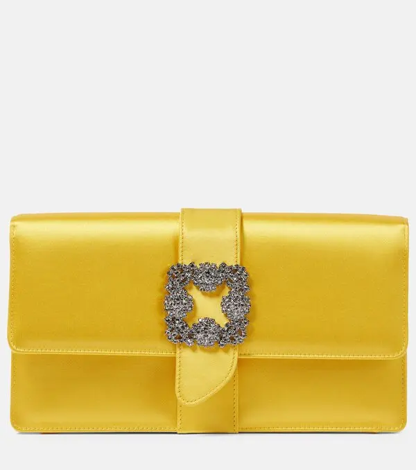 Manolo Blahnik Capri Embellished Clutch - Yellow
