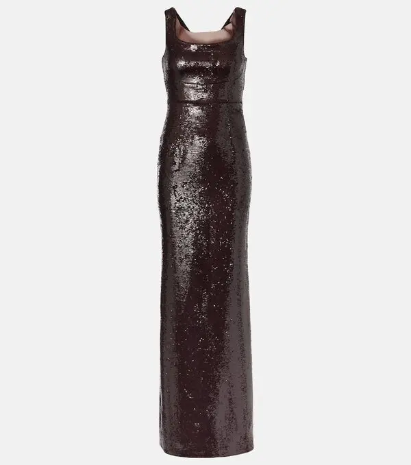 Roland Mouret Sequined Off-shoulder Gown
