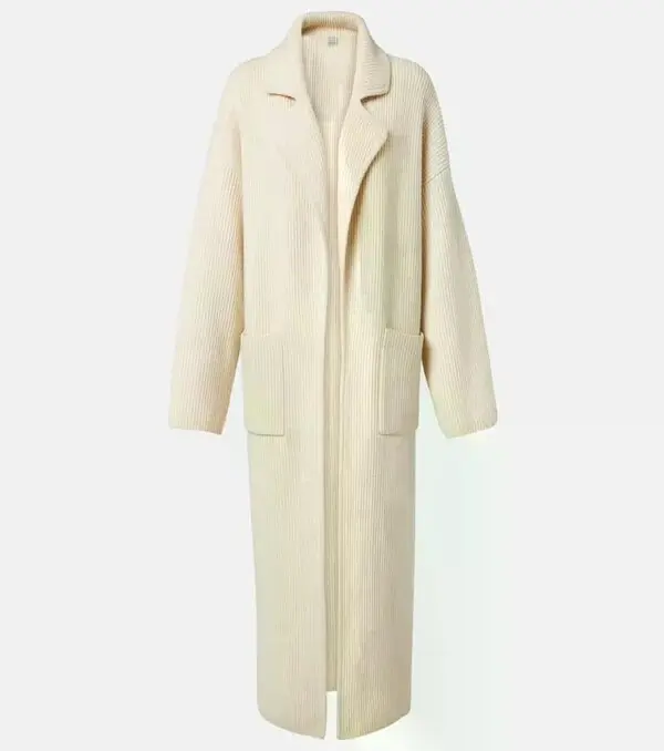 TOTÊME Ribbed-knit Wool-blend Coat
