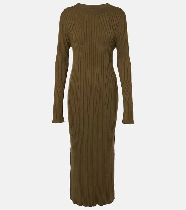 Varley Axel Ribbed-knit Midi Dress