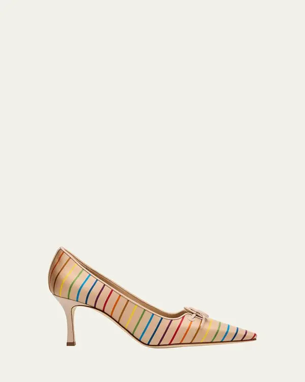 Manolo Blahnik Zaman Striped Pumps - Multi