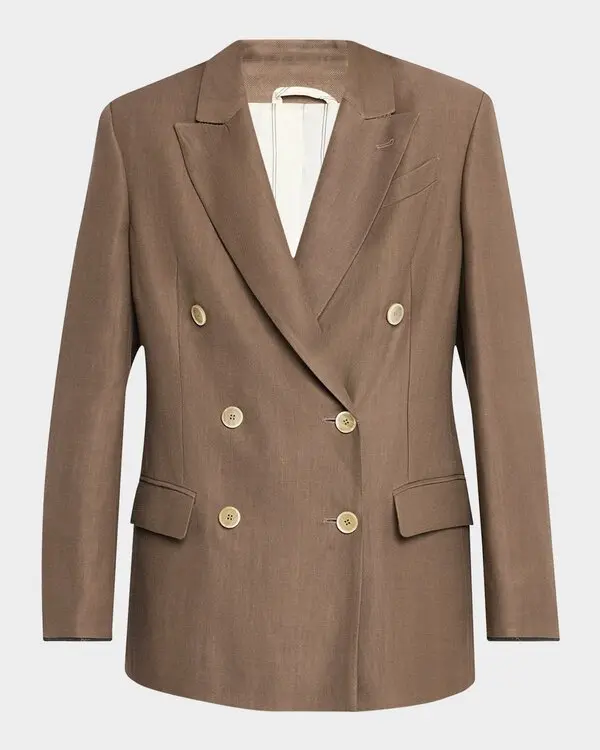 Brunello Cucinelli Fluid Linen Twill Blazer - Dark Brown