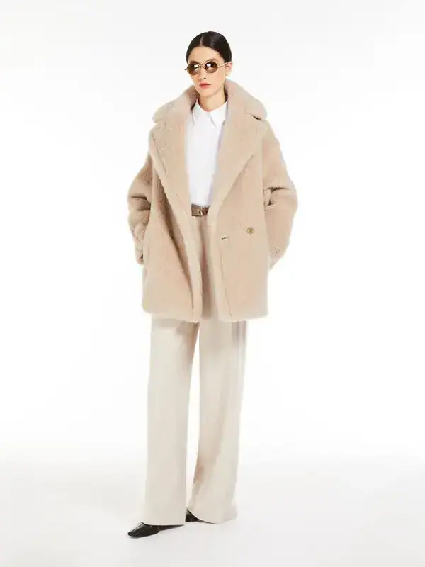 Max Mara Short Teddy Bear Icon Coat Sand Editorialist