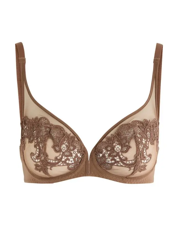 Simone Perele Saga Guipure Lace Underwired Bra - Brown - 50% Off ...