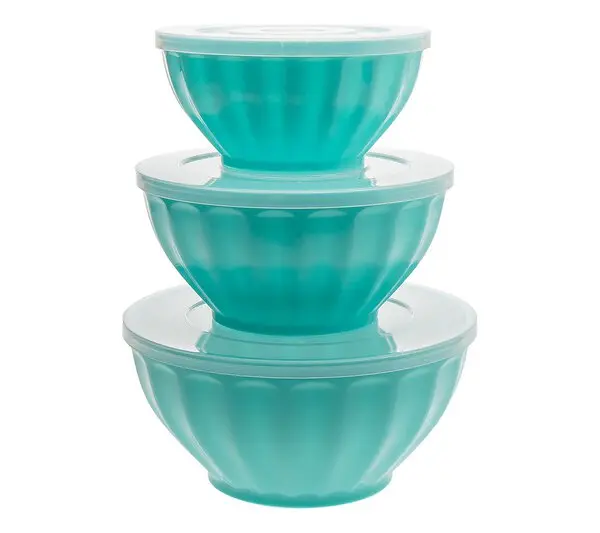 GODINGER Teal Set Of 3 Mixing Bowl