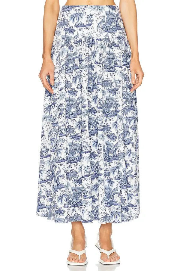 Staud Procida Printed Maxi Skirt