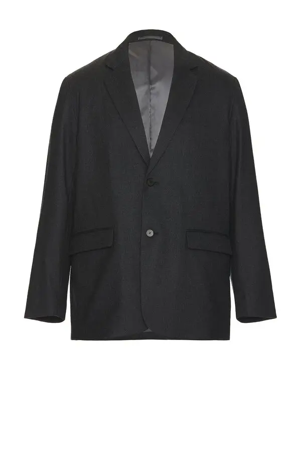 Saturdays Nyc Wool Saxony Tailored Jacket In Grey