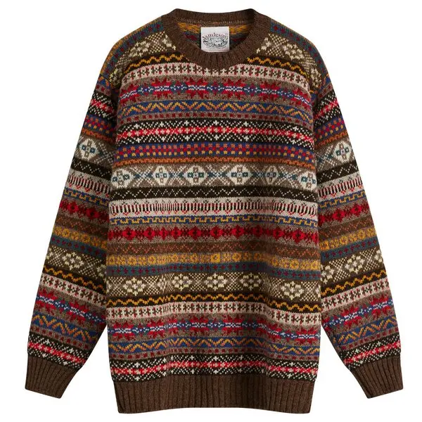JAMIESON'S OF SHETLAND Fair Isle Crew Neck Pullover