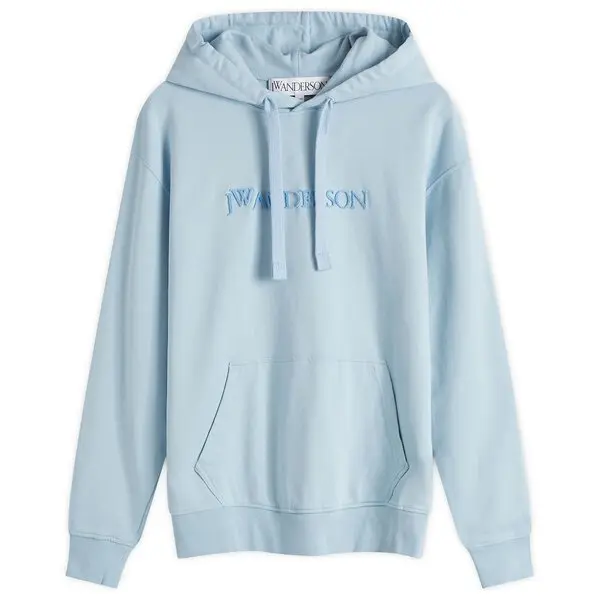 JW Anderson Logo Embroidery Hoodie - Pale Blue