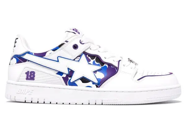 BAPE A Bathing Ape Sk8 Sta Hong Kong 18th Anniversary Sneakers - White