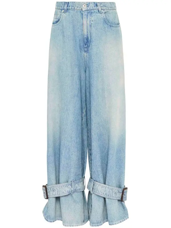JW Anderson Buckled Wide-leg Jeans - Blue