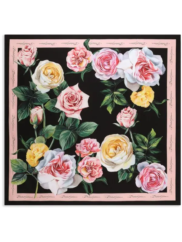 Dolce & Gabbana Floral-print Foulard - Black