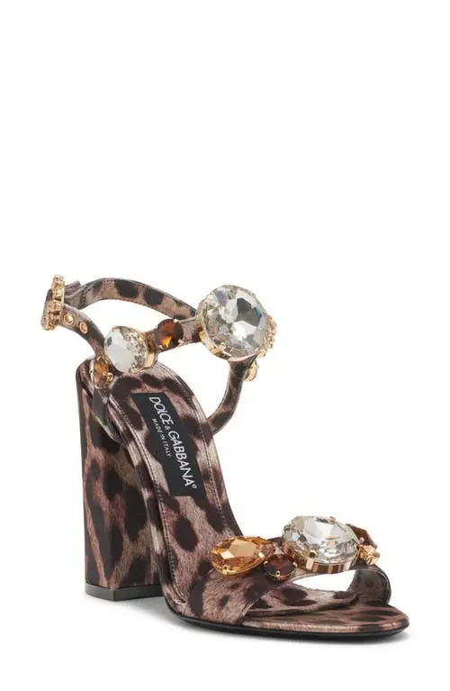 Dolce & Gabbana Crystal-embellished Leopard-print Sandals - Leo New