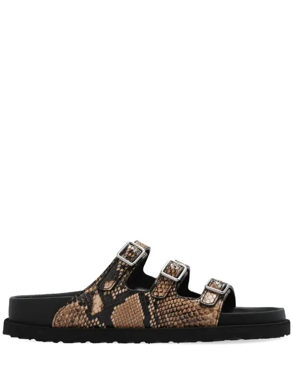 BIRKENSTOCK Florida Buckled Slides - Neutrals