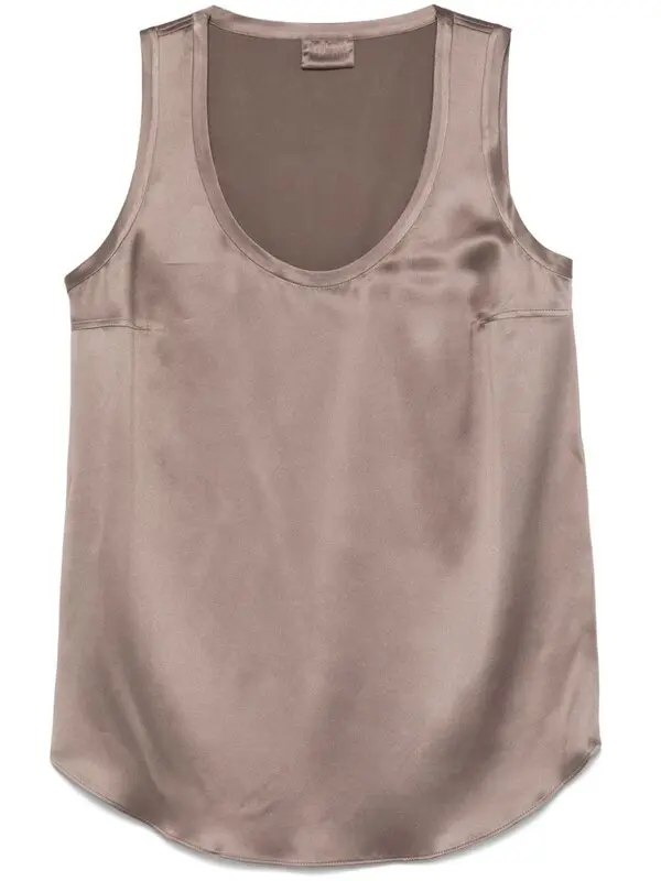 Brunello Cucinelli Satin Top - Brown
