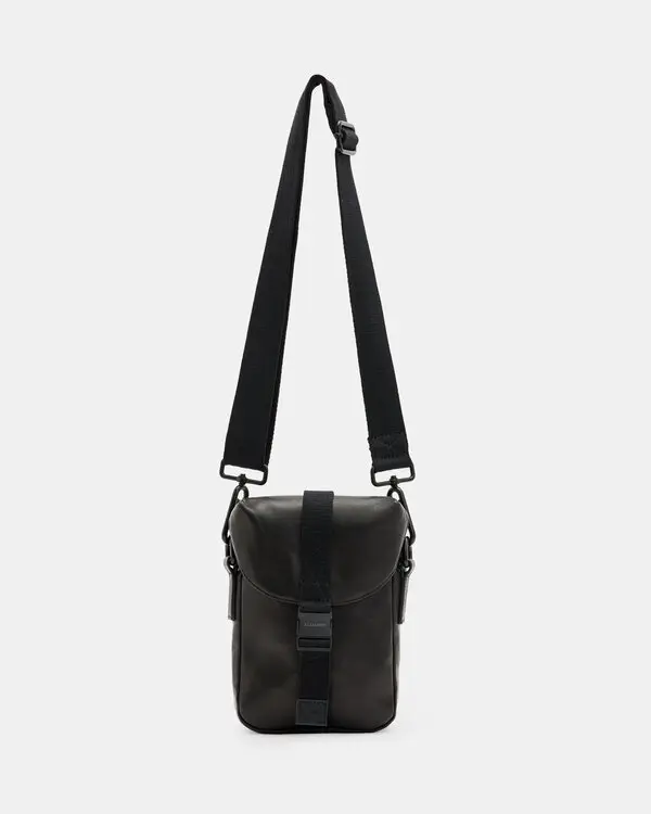 All Saints Juan Leather Crossbody Bag In Black - 40% Off | Editorialist