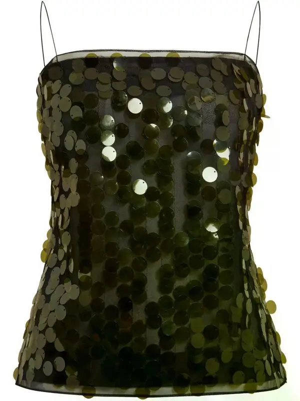 16Arlington Suero Sequin-embellished Top - Green