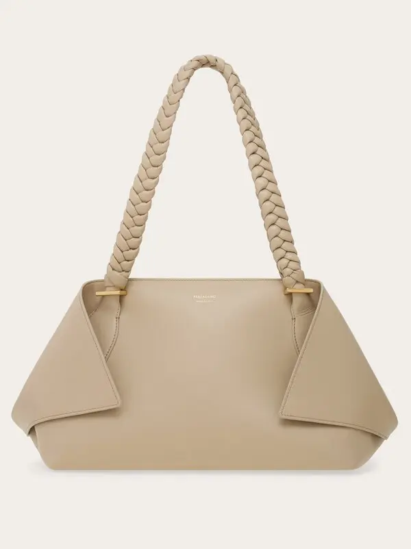 FERRAGAMO Scarf Shoulder Bag - Beige