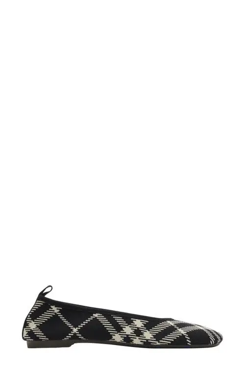 Burberry Check Knit Ballerina Flats - Black/ Calico Ip Check