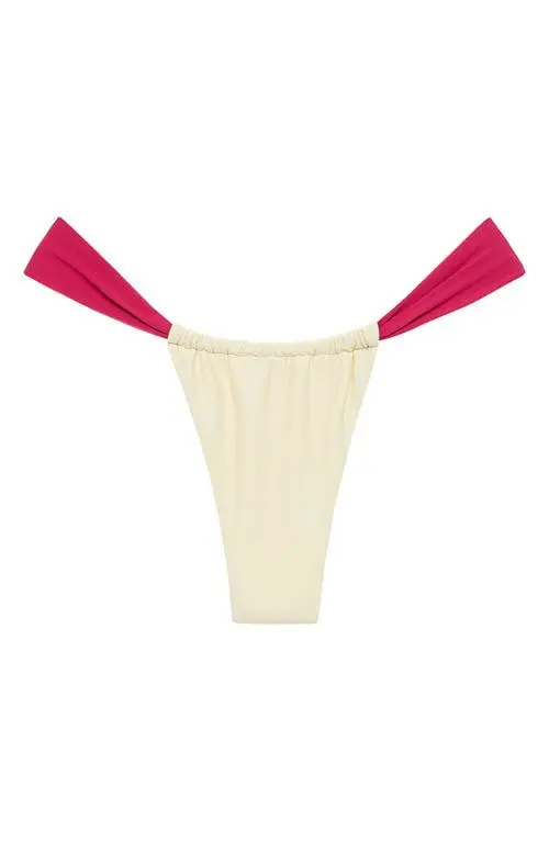MONTCE Sandra Bikini Bottom - Cream Raspberry Binded
