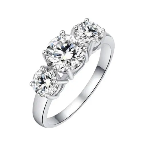 HOLLYWOOD SENSATION Blair Three Stone Cubic Zirconia Ring