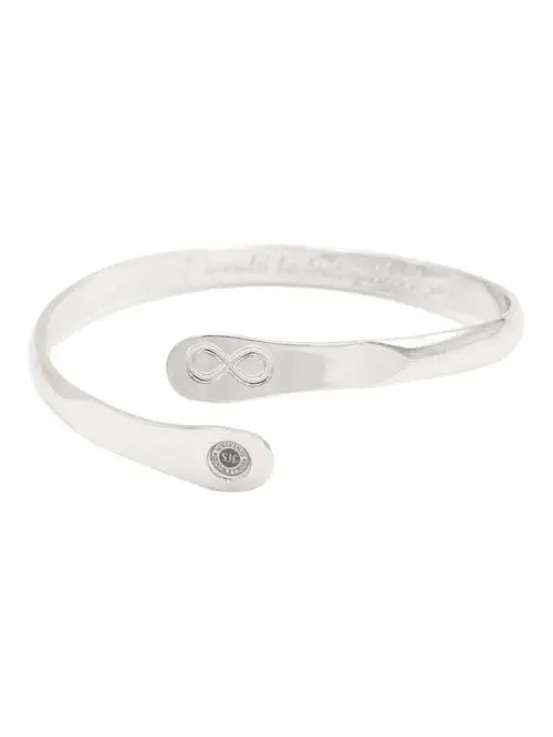 HOLLYWOOD SENSATION Engraved Friendship Cuff Bracelet - Silver