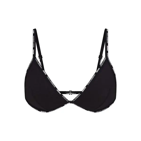 SKIMS X Dolce&gabbana Cotton Jersey Triangle Bralette - Onyx