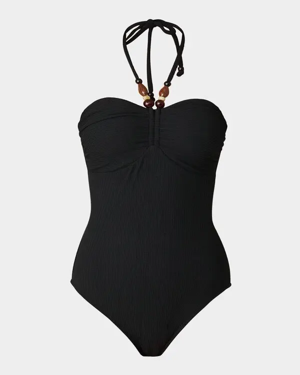 Shoshanna Cinched One-piece Swimsuit - Jet