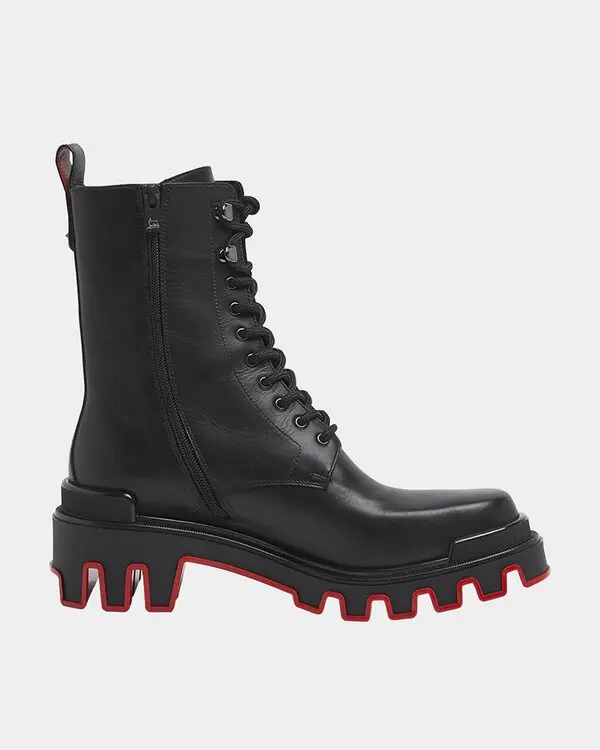 CHRISTIAN LOUBOUTIN Trott Dune Leather Combat Boots