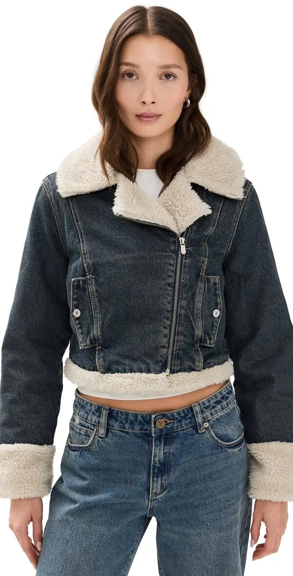 Abrand Denim Sherpa Quinn Denim Jacket