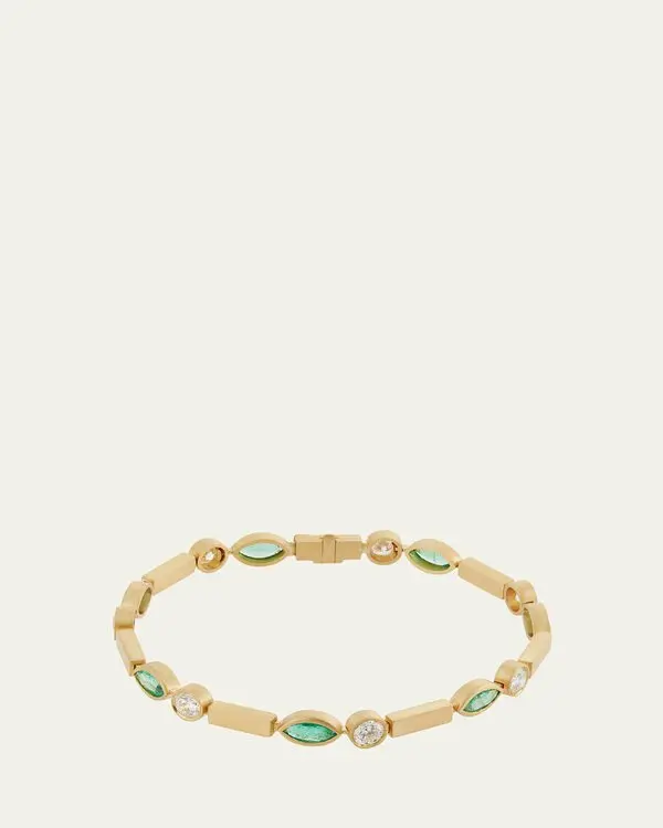 Ileana Makri Emerald And Diamond Bracelet In 18k Yellow