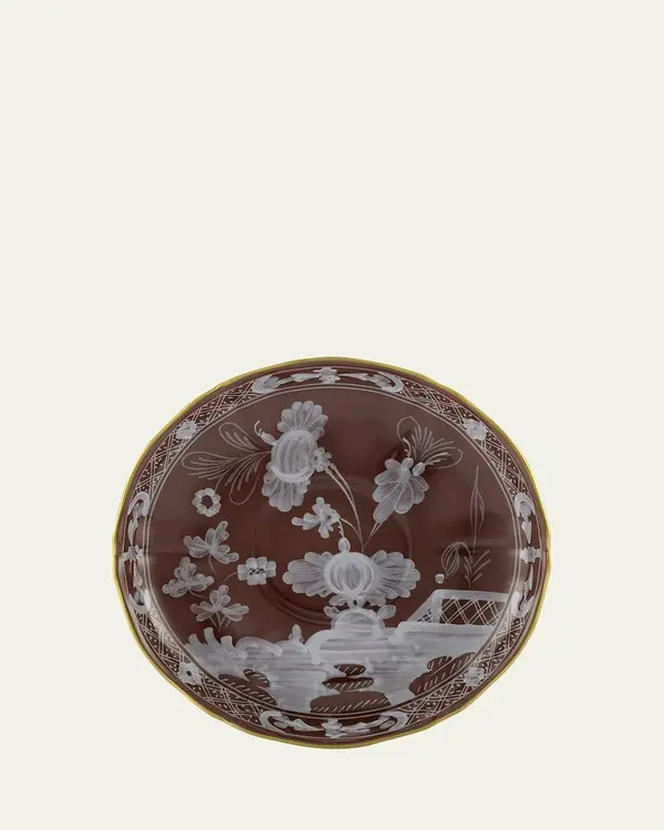 GINORI 1735 Oriente Italiano Castagna Tea Saucer - Oi  Castagna