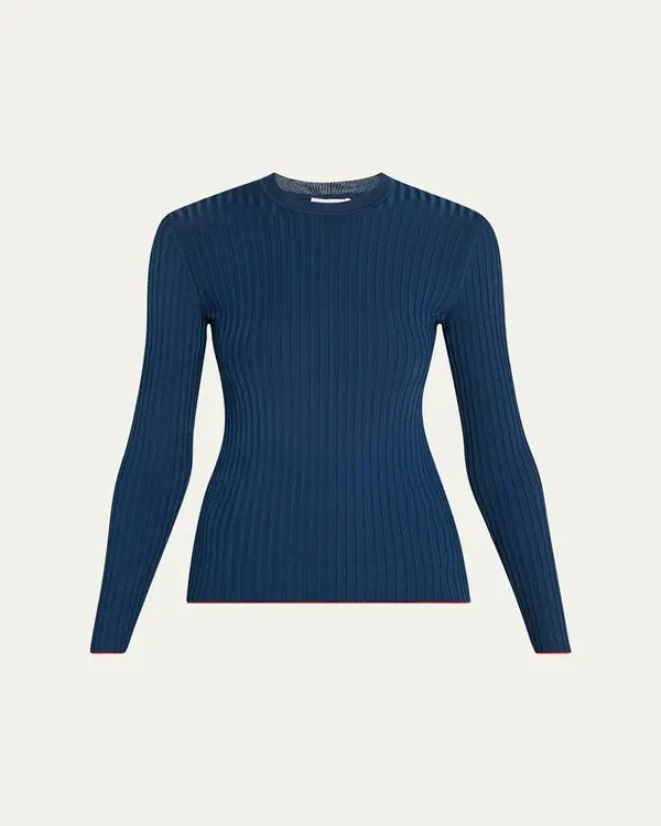 FERRAGAMO Lightweight Ribbed Viscose Sweater