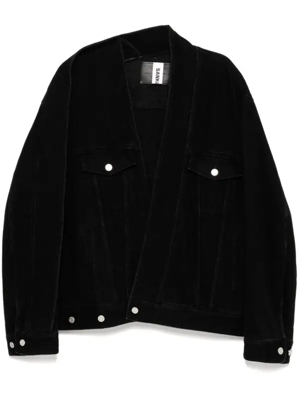 SANKUANZ Asymmetric Collar Denim Jacket