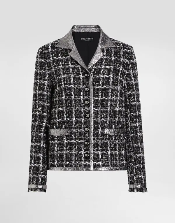 Dolce & Gabbana Single-breasted Check Raschel Tweed Jacket