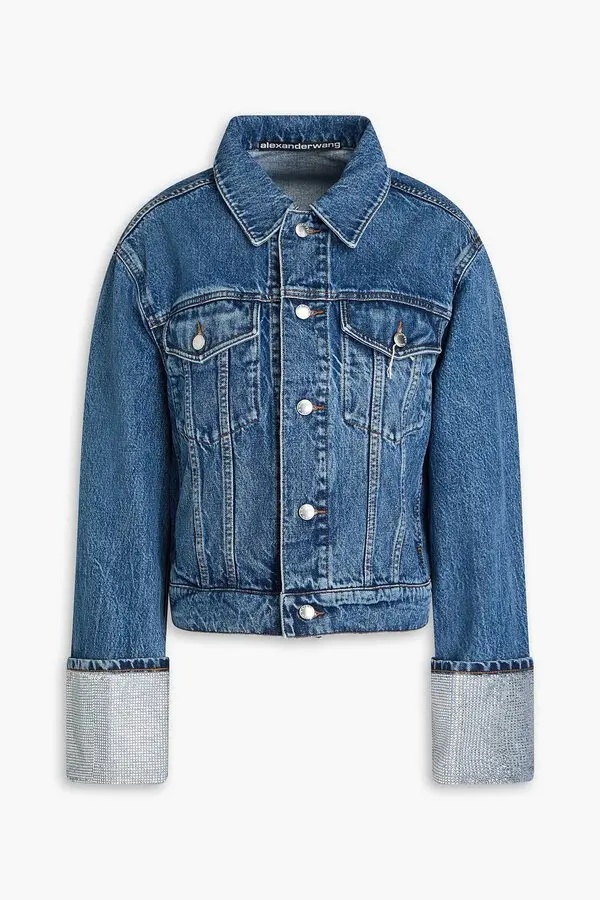 Alexander Wang Crystal-embellished Denim Jacket