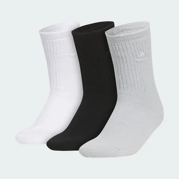 Adidas Cushioned Comfort Crew Socks - White / Black / Clear Onix
