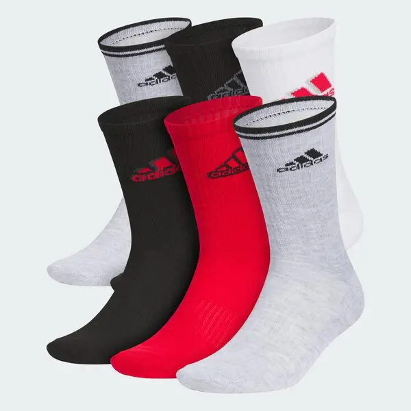 Adidas Athletic Cushioned Mixed 2.0 Crew Socks 6-pack