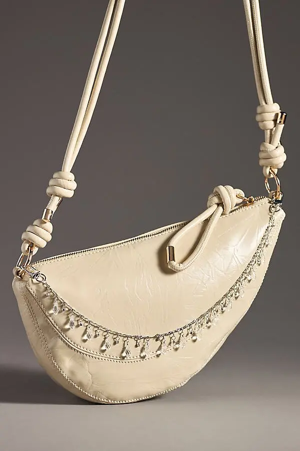 Anthropologie Crystal Teardrop Bag Charm - Silver