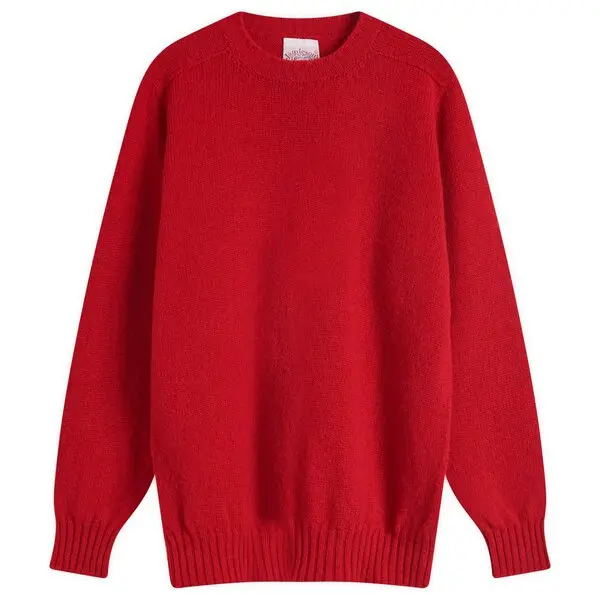 JAMIESON'S OF SHETLAND Crew Knit - Crimson
