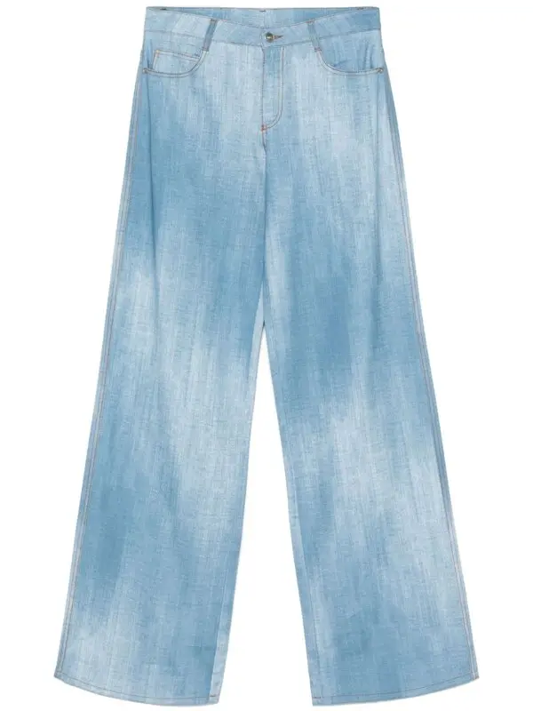 Ermanno Scervino Denim-print Trousers