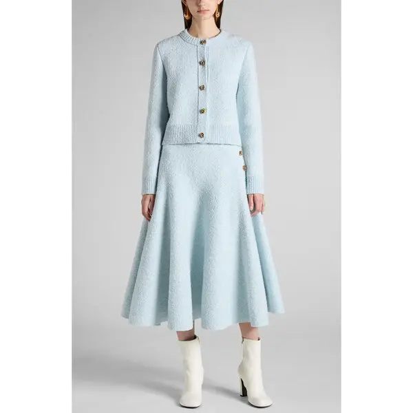 Bottega Veneta Bouclé Knit A-line Skirt - 4033 Bubble